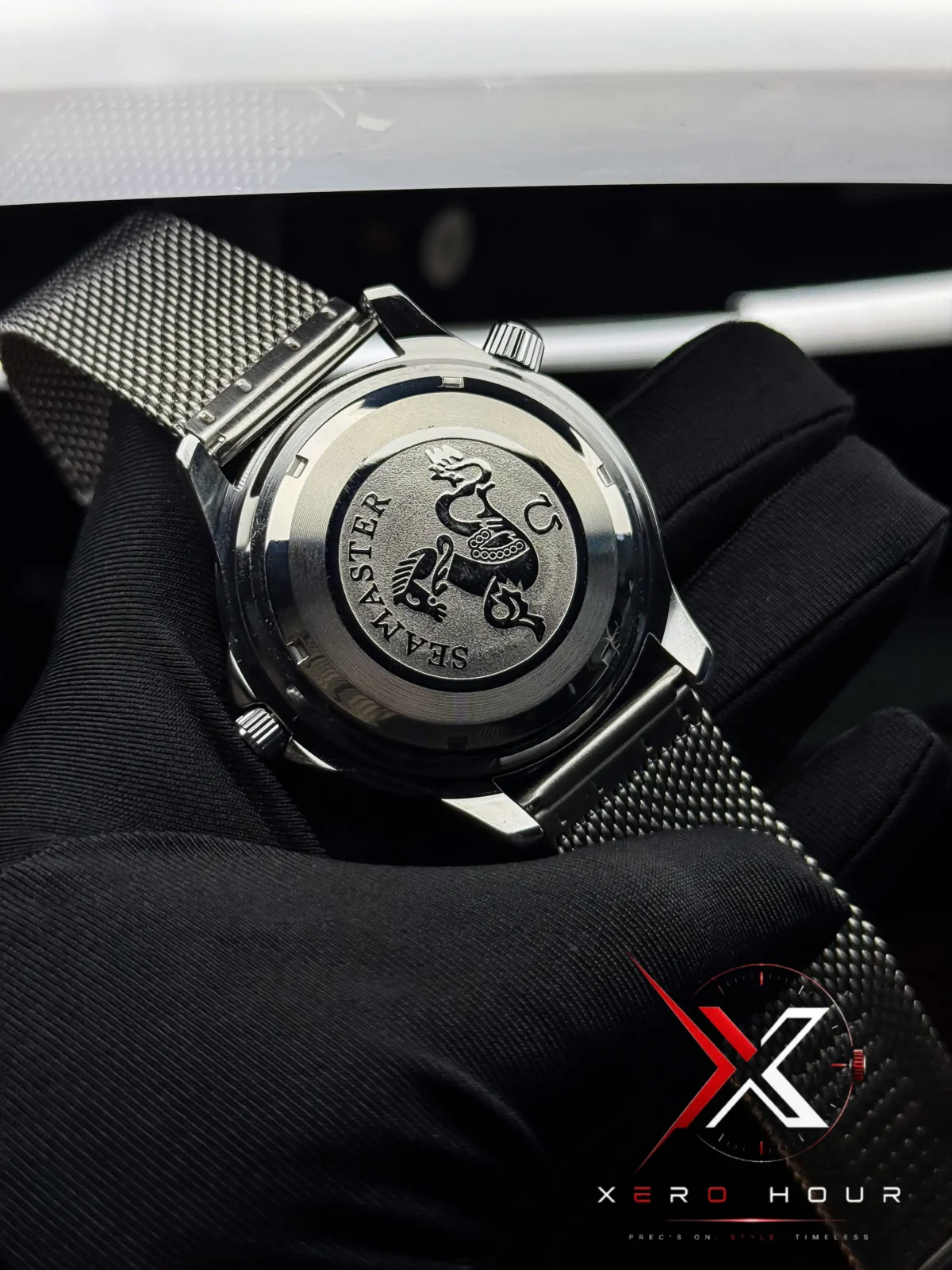 Omega 007 Jmaes Bond Edition Mesh Strap black dial Watch free nato ...